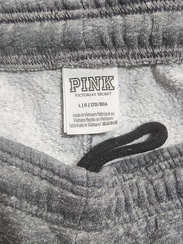 PINK Victoria's Secret Women Pants Large Gray Jogger Drawstring Active ...