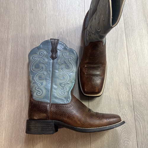 ARIAT QUICKDRAW Boots Western Cowboy Womens Size 8.5 b Teal Brown ...