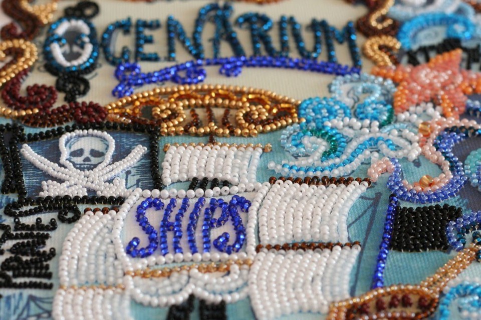 DIY Bead Embroidery Needlepoint Kit "Secrets of the ocean " Stitching ...