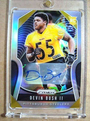 2019 Devin Bush II Panini Prizm Rookie Silver Prizm Autograph RC MINT 🔥 ...