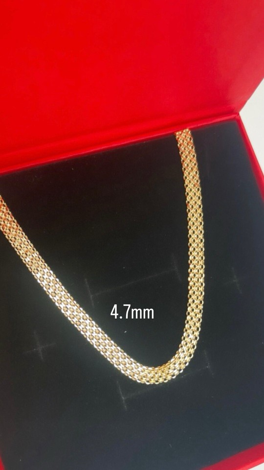 14k Yellow Gold Bismark Chain Choker Necklace - Bismarck Chain 2.5-4.7 ...