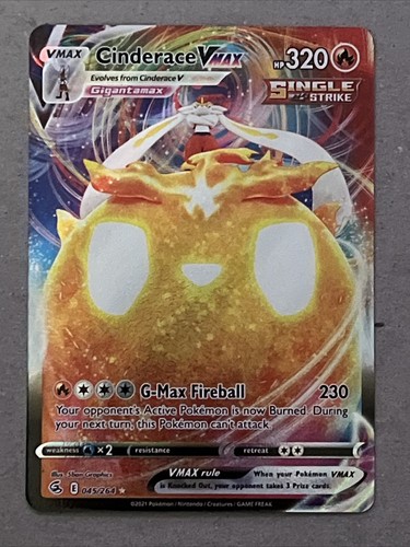 Pokémon TCG - Cinderace VMAX 045/264 Fusion Strike - Holo Ultra Rare ...