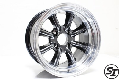 ROTA RKR WHEELS 15X9 -15 4X114.3 HYPER BLACK WITH POLISH LIP FOR 240Z ...