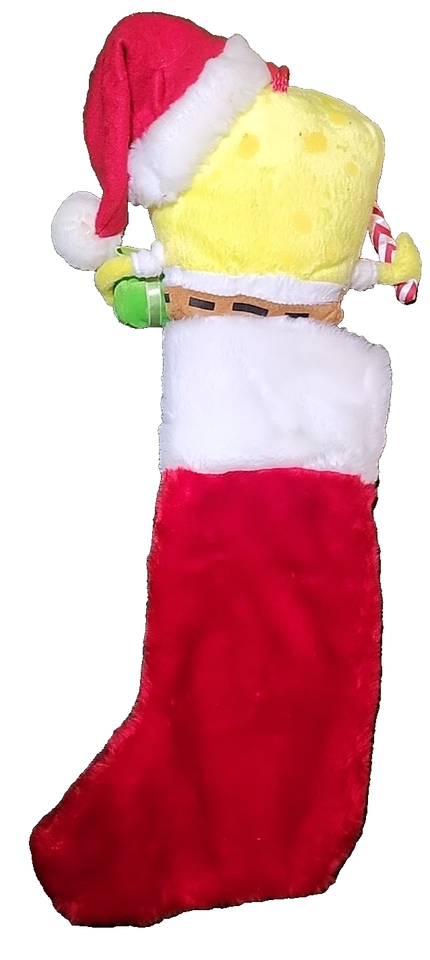 Spongebob Squarepants Christmas Stocking 2003 Nickelodeon Plush Cartoon ...
