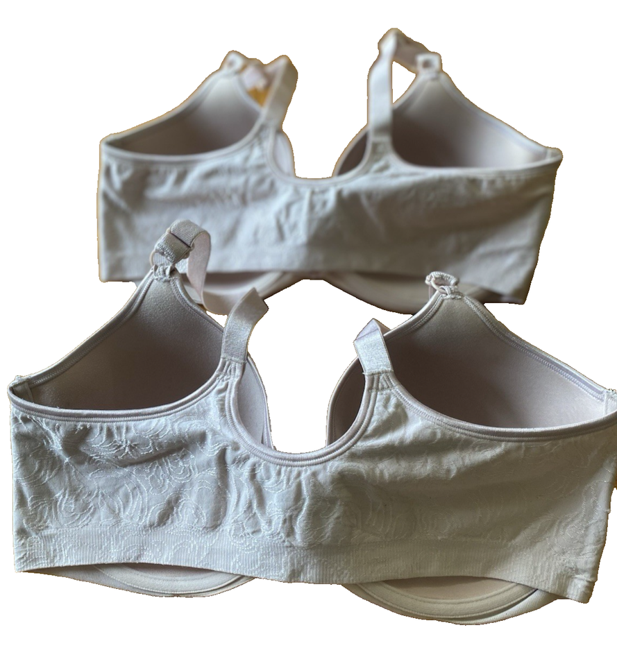 Two BALI 3P66 Ivory Nude Bra 40D Front Closure Shaping Underwire Swirl ...