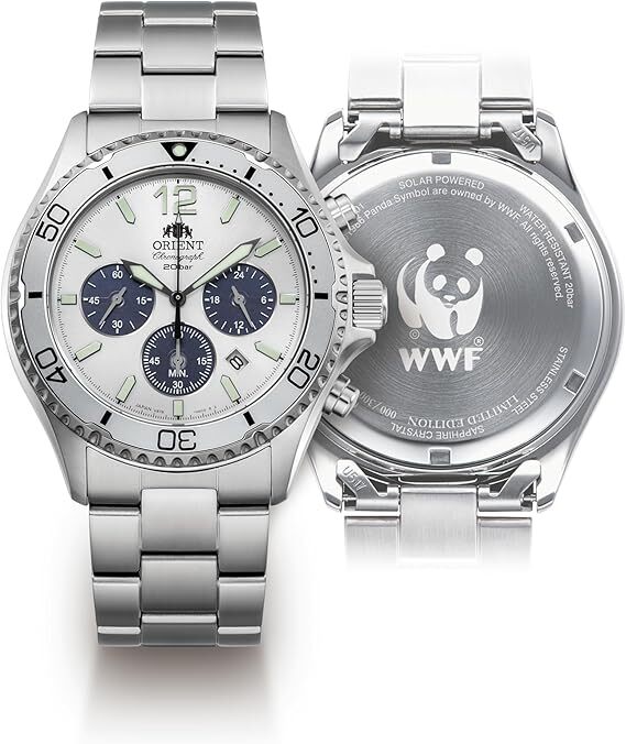 Orient Orient Mako RN-TX0205S WWF Japan Solar Panda Solar Men Watch New ...