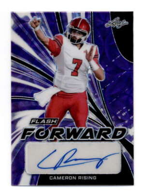 CAMERON RISING 2022 LEAF FLASH FORWARD ROOKIE PURPLE SCOPE AUTO #11/15 ...