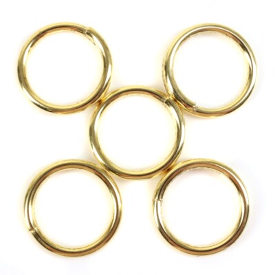5x BRASS SPLIT CURTAIN RINGS Strong Roman Blinds Tie Back Loop Hoop ...