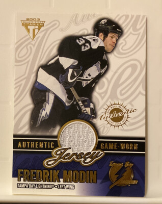 2002-03 Pacific Private Stock Titanium Jerseys #65 Fredrik Modin #531/1260 | eBay