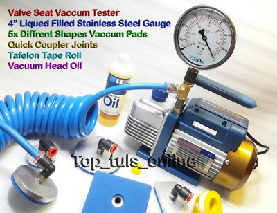 Valve Seat Vacuum pressure Tester Kit Performance Cylinder Heads + 5 ...