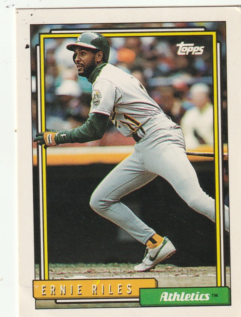 FREE SHIPPING-MINT-1992 Topps Ernest Riles #187-PLUS A'S BONUS CARDS | eBay