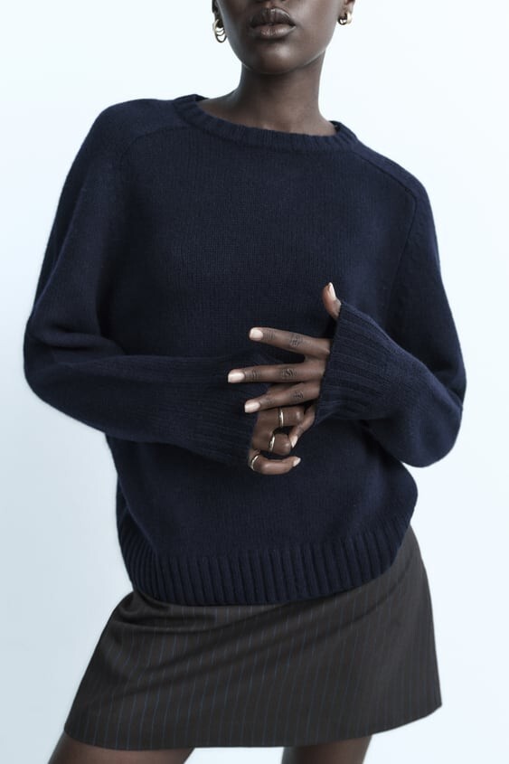 NWT ZARA BASIC 100% WOOL SWEATER 2893 L $70 | eBay