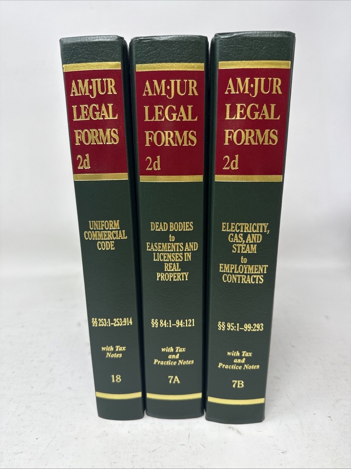 American Jurisprudence Legal Forms 2d State And federal Law Books *18 ...