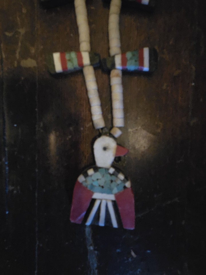 RARE DEPRESSION ERA NATIVE AMERICAN SANTO DOMINGO TURQUOISE THUNDERBIRD ...