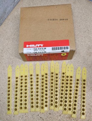 HILTI 6.8/11 M powder cartridges .27 cal yellow - 100 strips 1000 shots ...