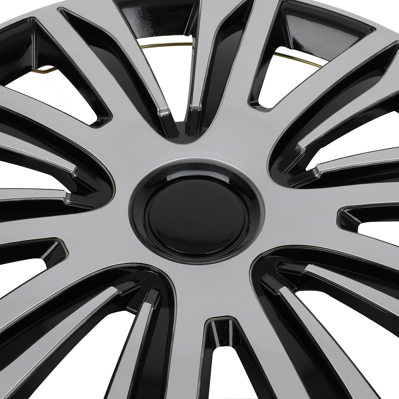 4 Pcs 16 Inch Wheel Hub Caps Black & Silver For All Makes Models Wheel ...