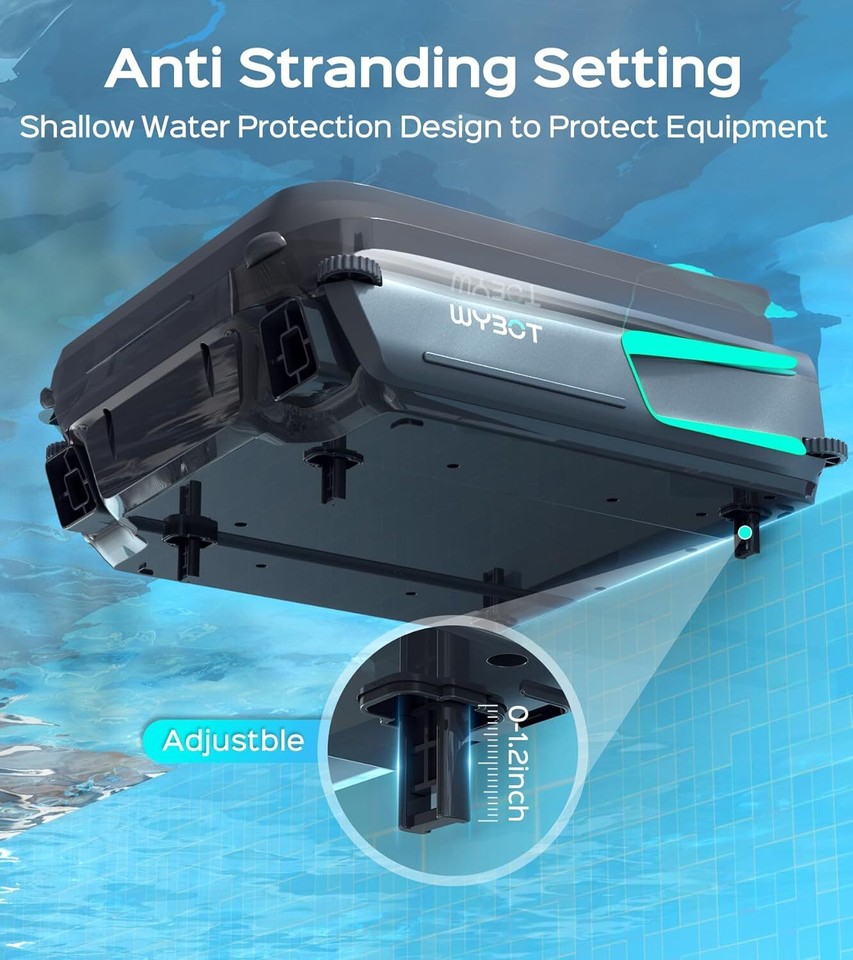 WYBOT F1 Pool Skimmer Solar Powered Robotic Pool Cleaner Pool Surface ...