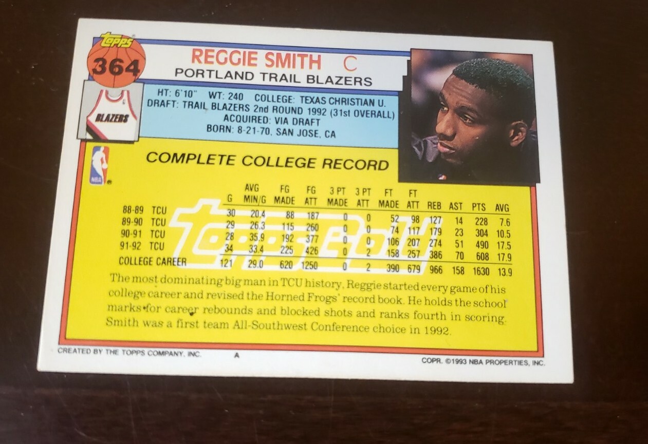 1992-93 Topps - Gold #364 Reggie Smith (RC) for sale online | eBay