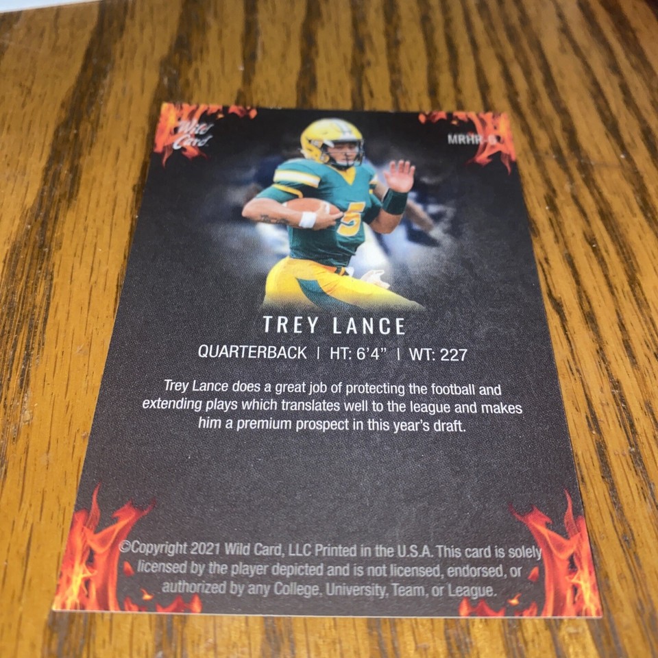 2021 Wild Card Matte Trey Lance Rookie Heat Orange Flame MRHR-6 ROOKIE ...