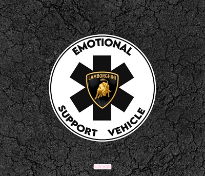 Lambo Emotional Support Vehicle - Car Sticker For Window, Bumper or ...