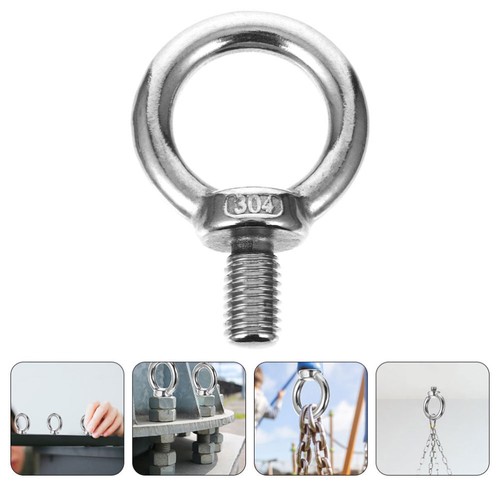 6 Pcs Eye Screw Bolt for Rope Fitting Threaded Eyebolt Closed Hook ...