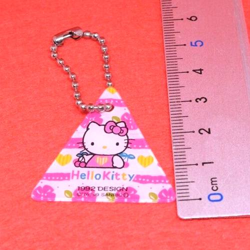 Hello Kitty Key Chain Mini Triangle 1992 Design Sanrio Rare From Japan ...