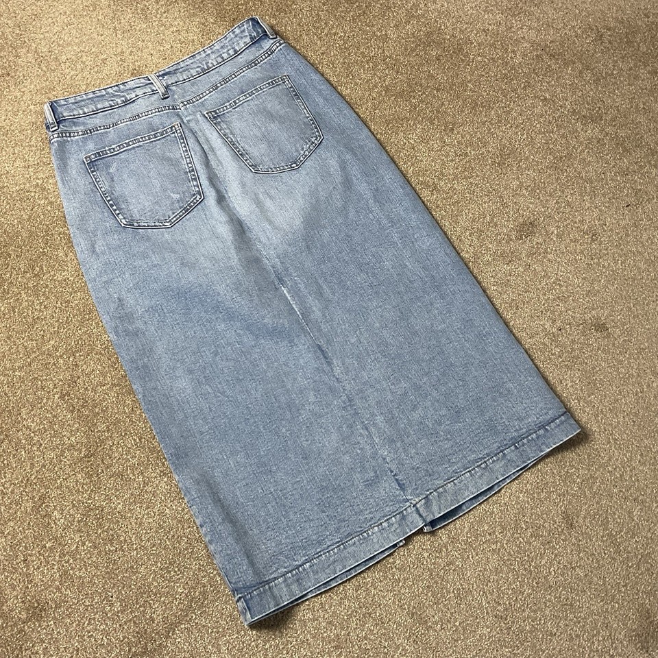 M & S Immaculate Blue Denim Skirt Straight Pencil Skirt MIDI/maxi Skirt Size 12 | eBay UK