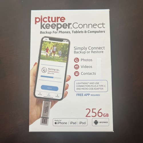 PICTURE KEEPER CONNECT 256GB PORTABLE FLASH USB BACKUP STORAGE DEVICE ...