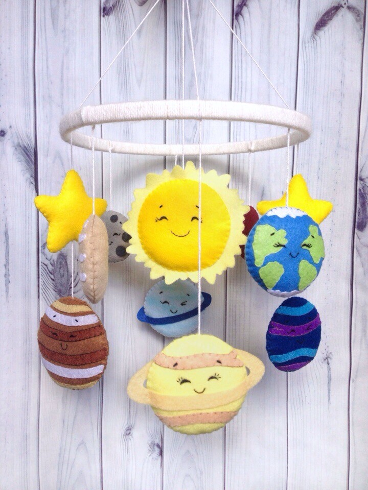 Baby Mobile Space Sun Planets Crib Mobile Solar System Nursery Decor ...