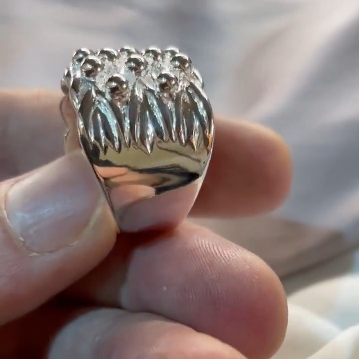 Silver Mens Five Row Keeper Ring S-Z3 Sizes Gift Boxed Ring 5 ROW ...