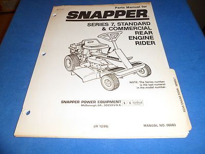 (DRAWER 22) Snapper Series 7 Standard Commercial Rear Engine Rider ...