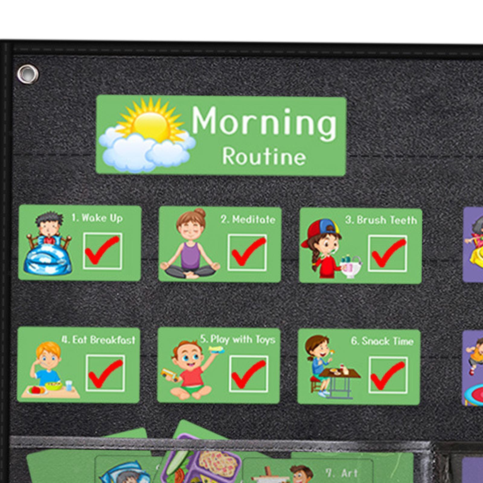 Kids Visual Schedule Calendar Chart Daily Routine Card for Girls Kids ...