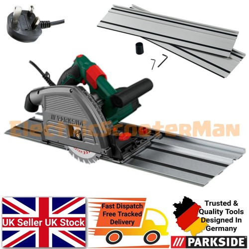Parkside 1200W Circular Plunge Cut Saw With Guide Rail Track Power DIY ...