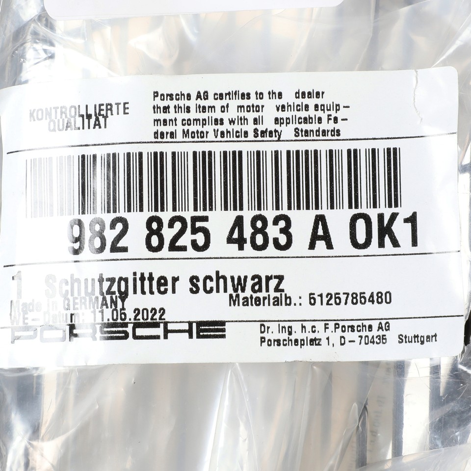 GENUINE PORSCHE 718 Boxster / Cayman Air Dam Protective Grill 982-825 ...