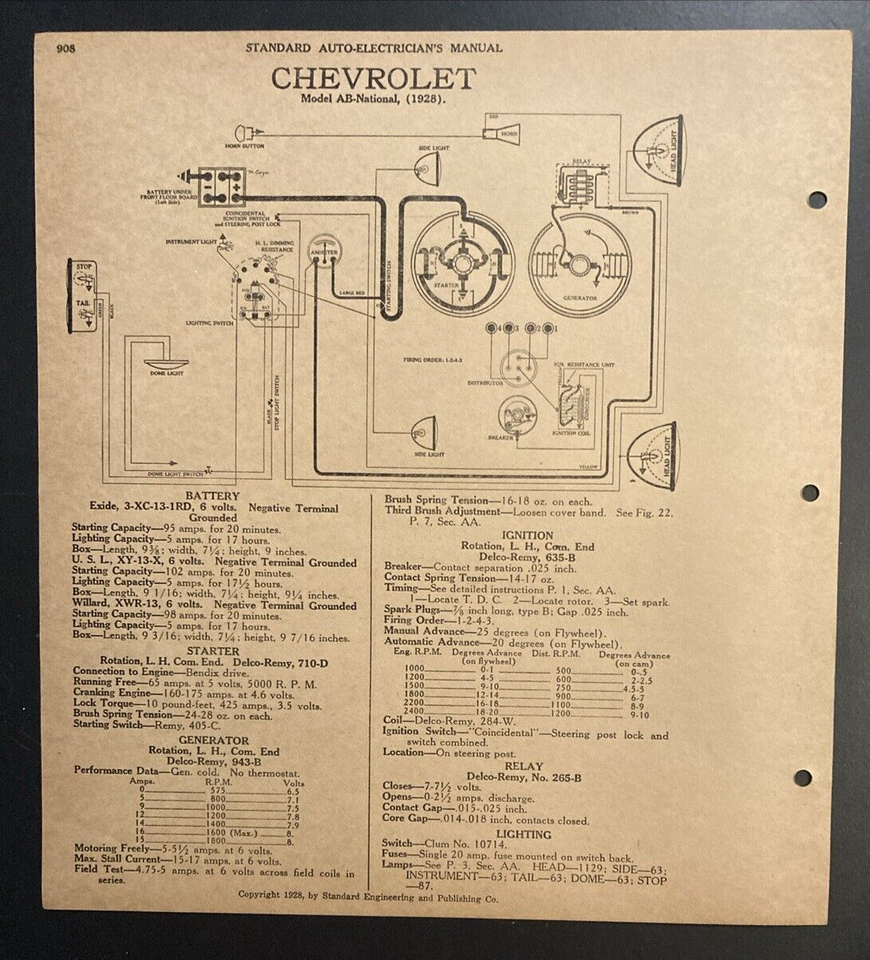 Auto Schematic 1928 Chandler Model Royal Straight 8 1929 8-85 Chevrolet ...
