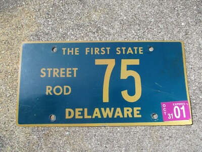 Delaware 2001 Street Rod license plate # 75 | eBay