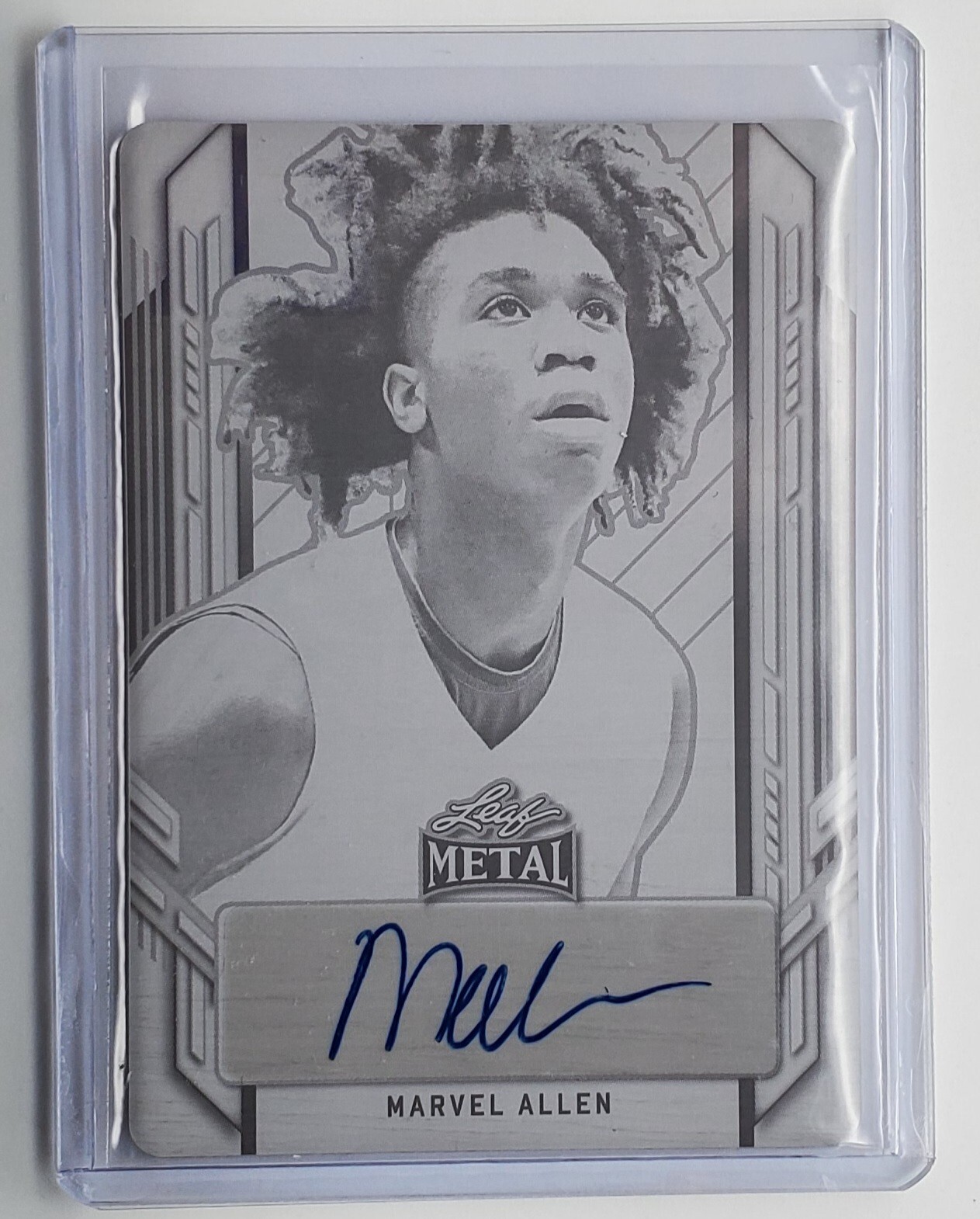 2021-22 Leaf Metal Basketball Black Plate Marvel Allen Autograph RC 1/1 ...