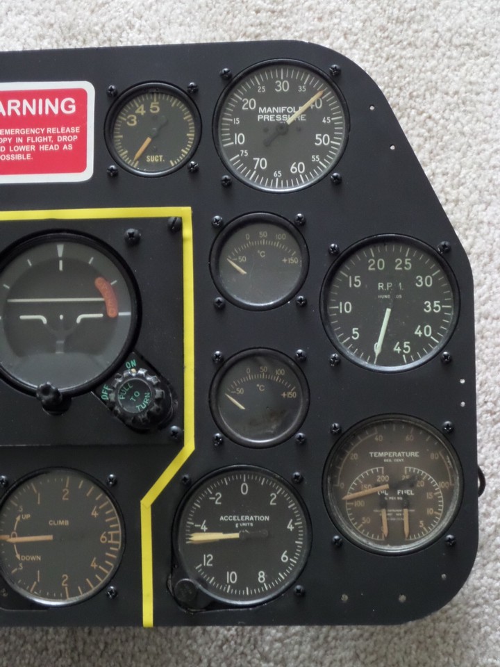 P-51D MUSTANG MAIN INSTRUMENT PANEL 15 0RIGINAL WWII ARMY AIR FORCE ...