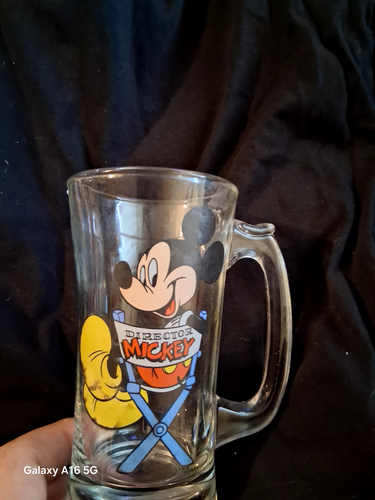 clear pedestal glass mickey mouse in a directors chair | eBay