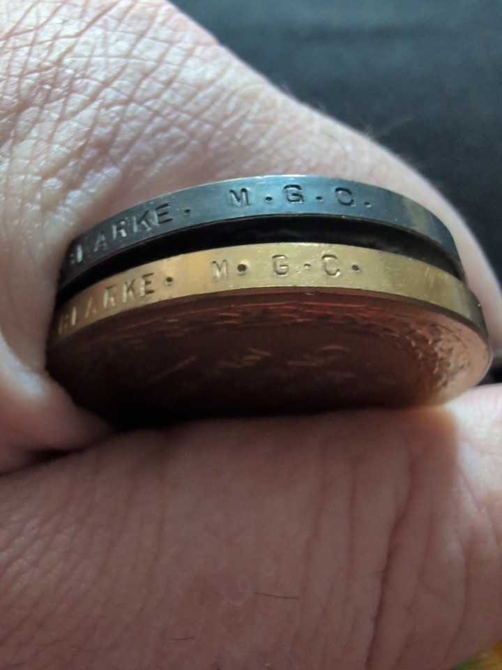 WW1 Pair 57403 Edward Alfred Clarke, Paddington, Reading, Machine Gun ...