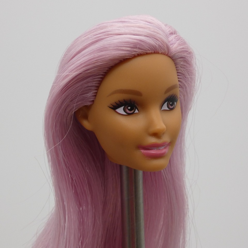 Barbie Careers Pop Star Doll Head Neysa Face Purple Hair Side Glance ...
