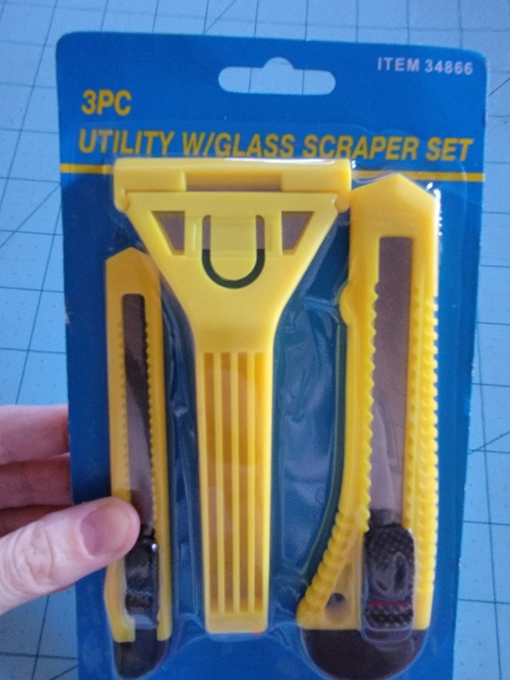 Harbor Freight Tools: 3 Piece Utility With Glass Scraper Set, New, Free ...