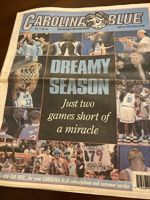 April 5, 1997 Dean Smith Carolina Blue Newspaper Magazine UNC Vince ...