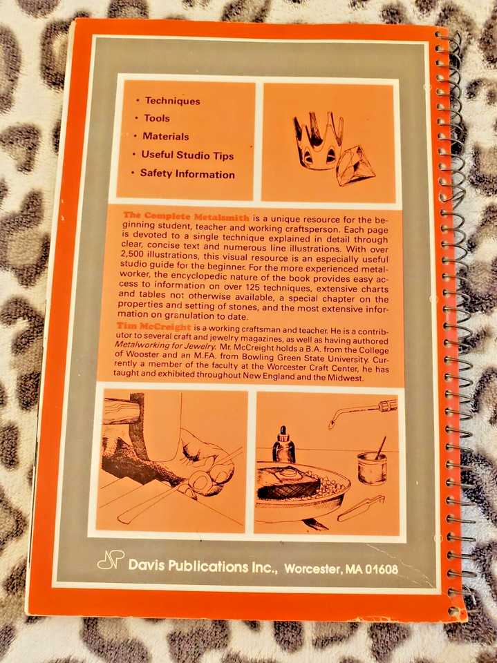 COMPLETE METALSMITH, by TIM McCREIGHT, ILLUSTRATED HANDBOOK, 1982 ...