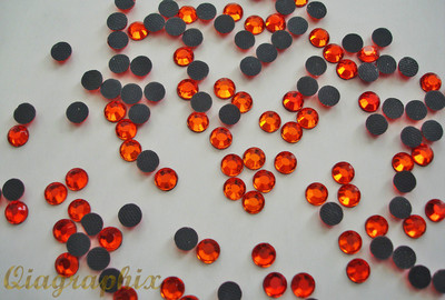 4 x 1440 Pcs Iron On Hotfix Crystal Orange-Red Rhinestones SS10, Grade ...