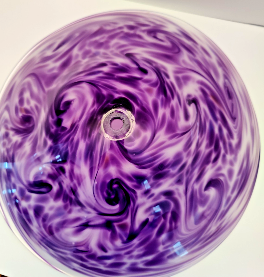 14.5" Glass Purple Ceiling Light diffuser art glass heavy quality | eBay