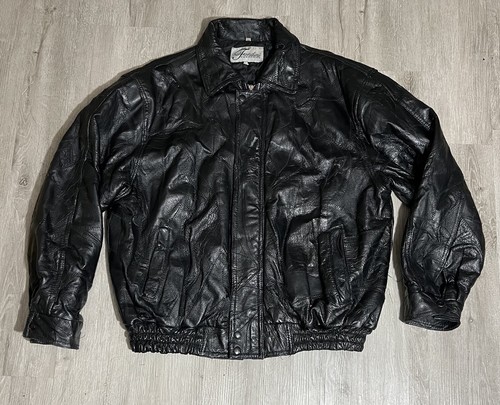 Vintage Fondini Fashions Jacket Black Patchwork Leather Bomber Coat ...
