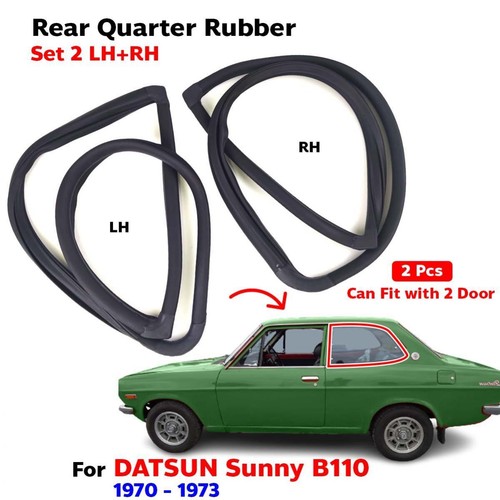 Rear Window Quarter Rubber Pair Fits Datsun Nissan Sunny B110 2D Sedan ...