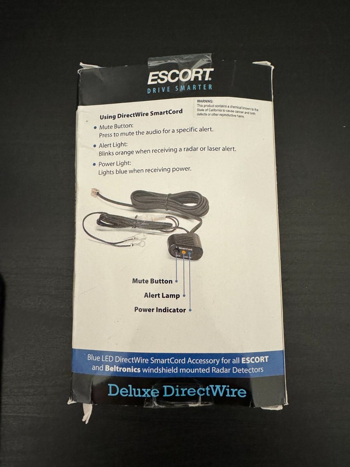 SmartCord Deluxe DirectWire Escort Passport Radar Detector Blue LIGHT ...