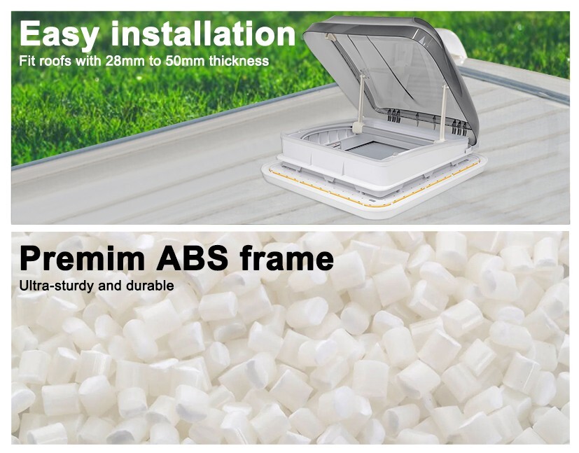 Caravan Motorhomes RV Roof Hatch Skylight 400X400 With Blind And LED ...